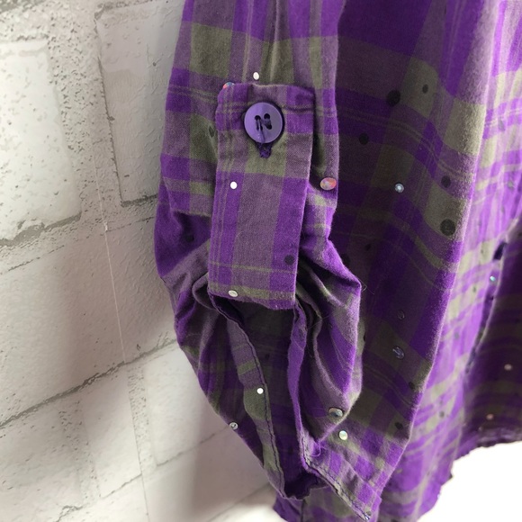 Route 66 | Shirts & Tops | Route 66 Purple Plaid Girls Shirt Size Large ...